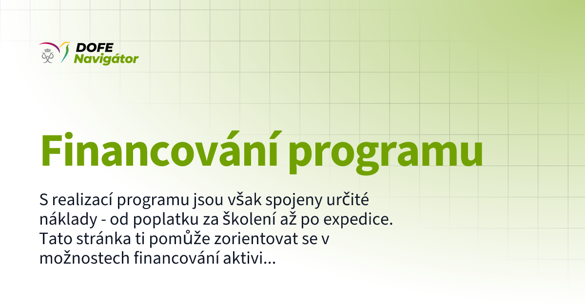 Financování programu | DOFE Navigátor