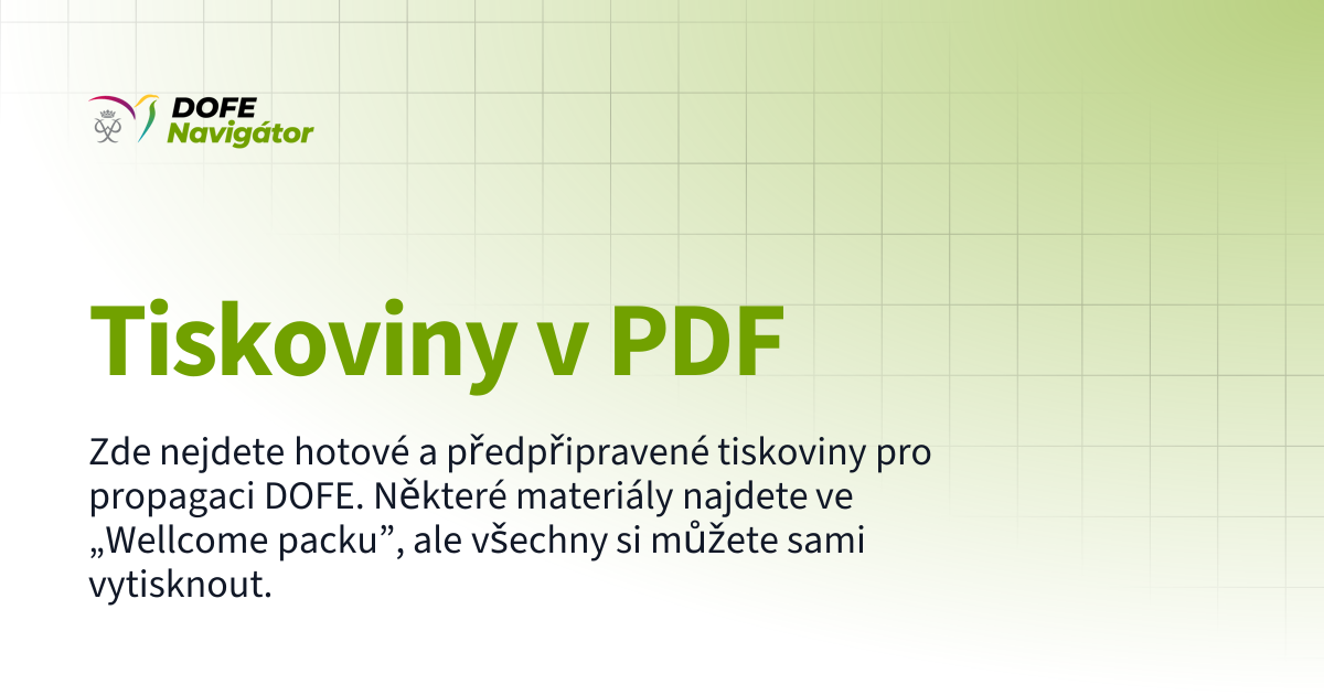 Tiskoviny v PDF | DOFE Navigátor