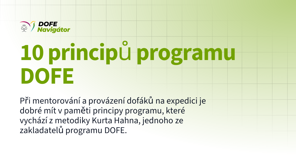 10 principů programu DOFE | DOFE Navigátor