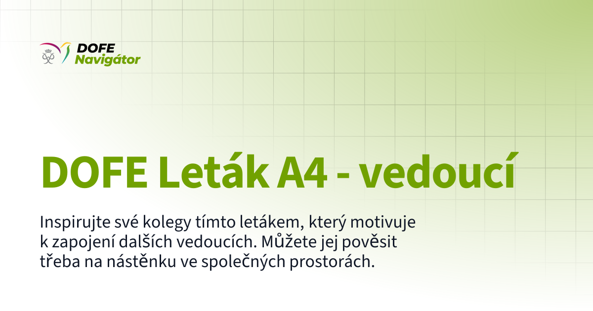 DOFE Leták A4 - vedoucí | DOFE Navigátor
