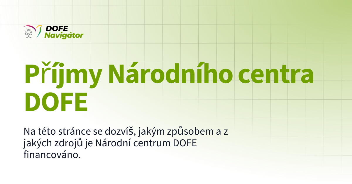 Příjmy Národního centra DOFE | DOFE Navigátor