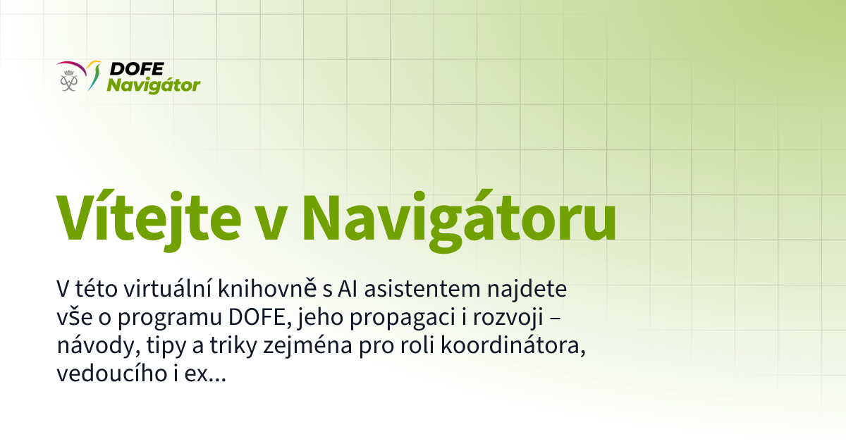 Vítejte v Navigátoru | DOFE Navigátor
